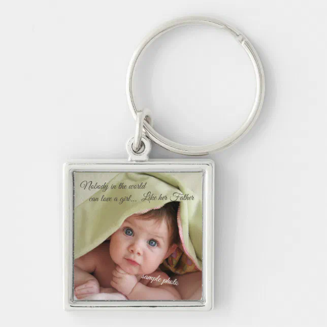 Father's Day Birthday, Daughter, Custom Photo Keychain | Zazzle