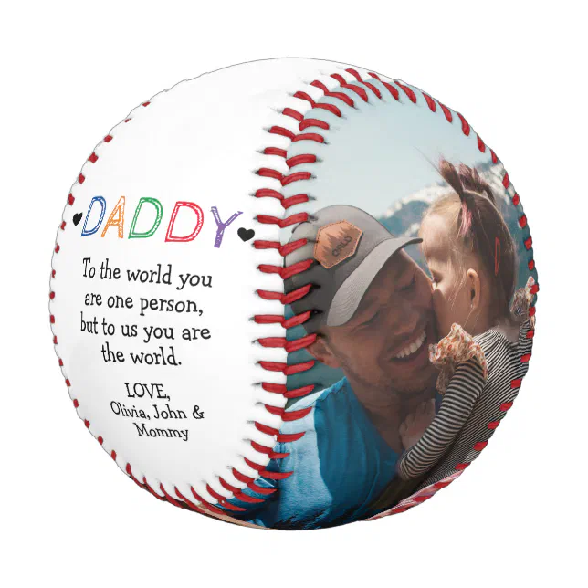 Father's Day/Birthday From Kids to Dad Photo Baseball | Zazzle