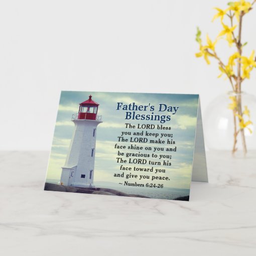 Father's Day Blessings, Numbers 6:24 Lighthouse Card | Zazzle