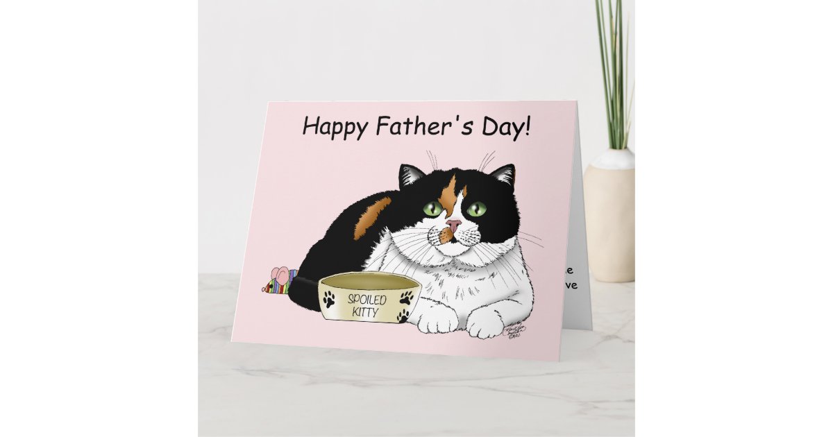 Father's Day Calico Cat Card | Zazzle