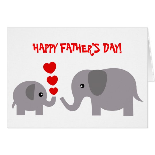 Father's Day Card Baby and Daddy elephant | Zazzle.com