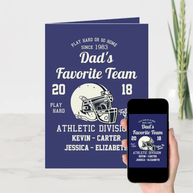 Father's Day Card Football Sport Dad | Zazzle