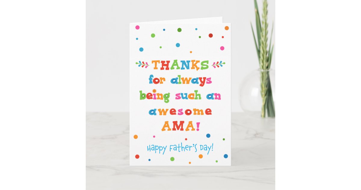 Father's Day Card for Ama | Zazzle