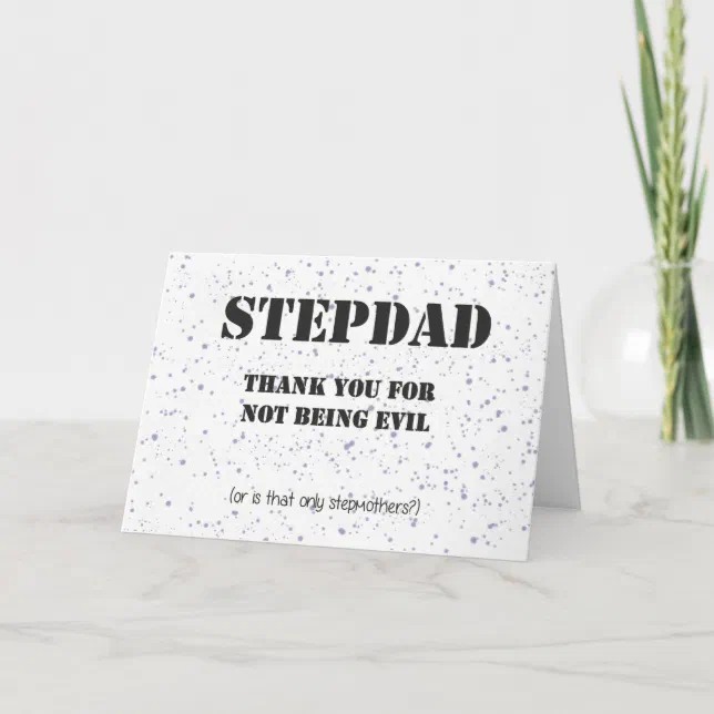 Fathers day card for stepfather (not an evil one) | Zazzle