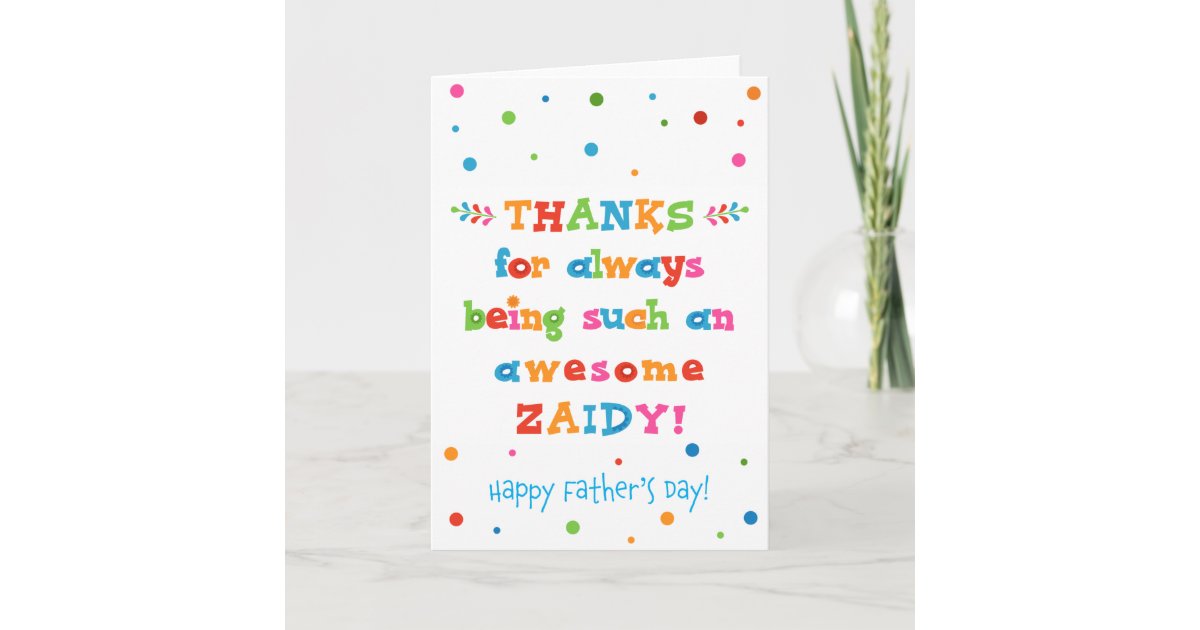 Father's Day Card for Zaidy | Zazzle