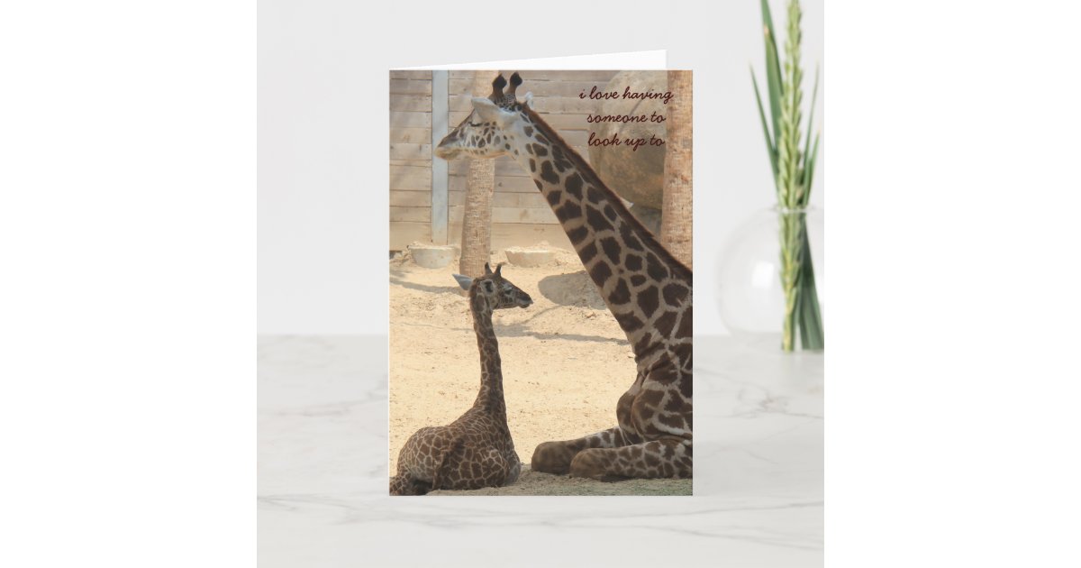 Fathers Day Card, Giraffe parent & child Card | Zazzle