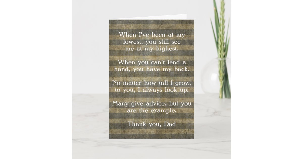 Father's Day Card, Thank You | Zazzle