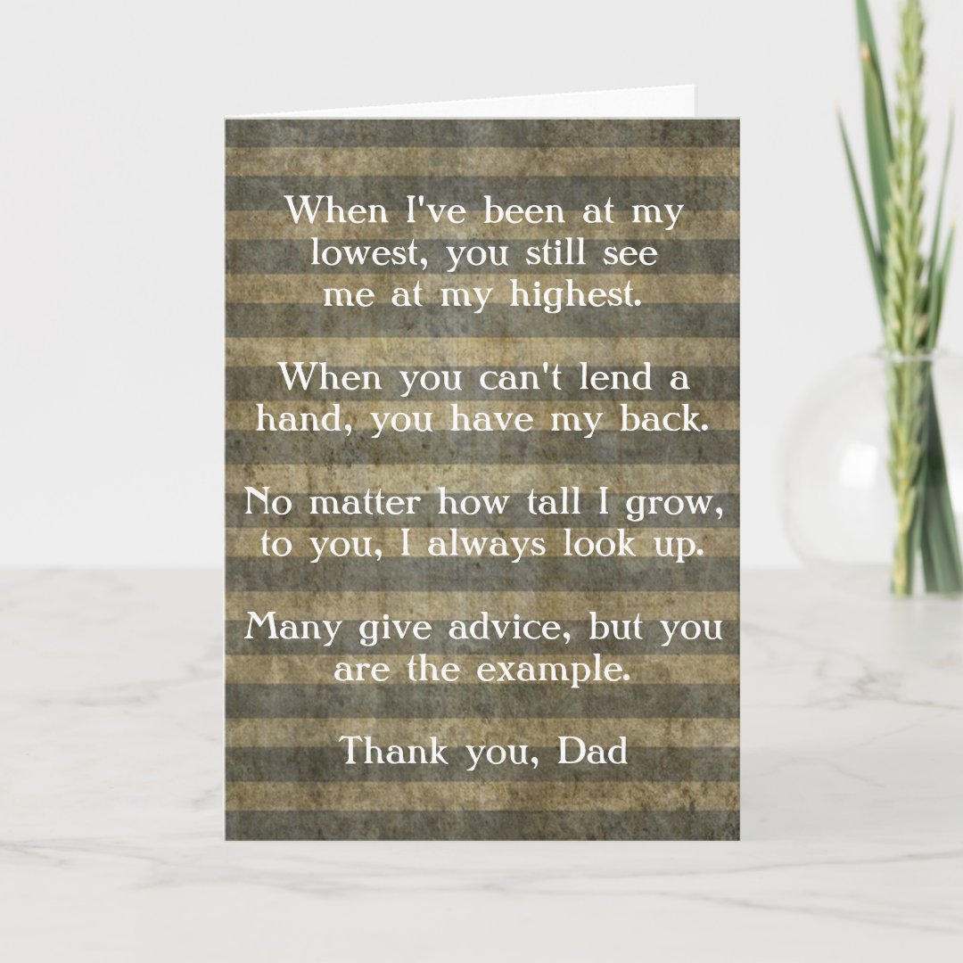 Father's Day Card, Thank You | Zazzle