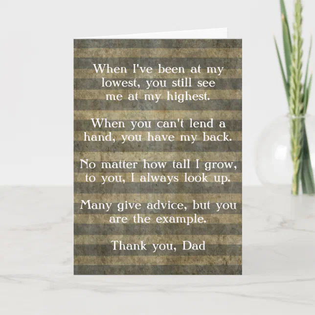 Father's Day Card, Thank You | Zazzle