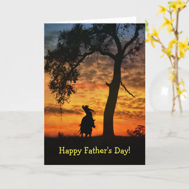 Father's Day Country Western Happy Trails Card | Zazzle