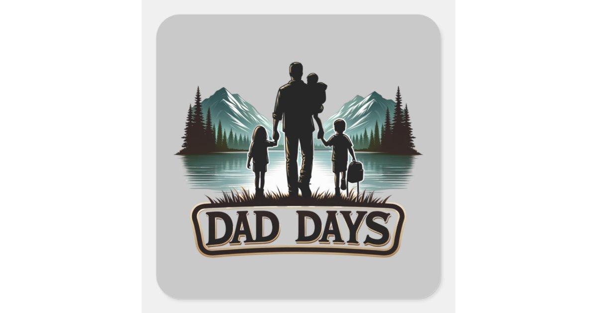 Father's Day Dad Days Square Sticker | Zazzle