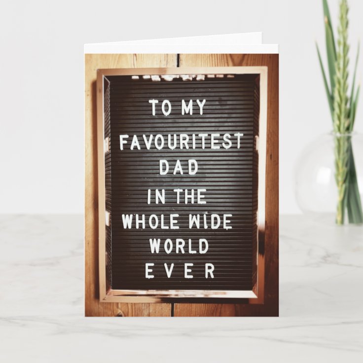 Fathers day| dad| Letter board| Birthday Card | Zazzle