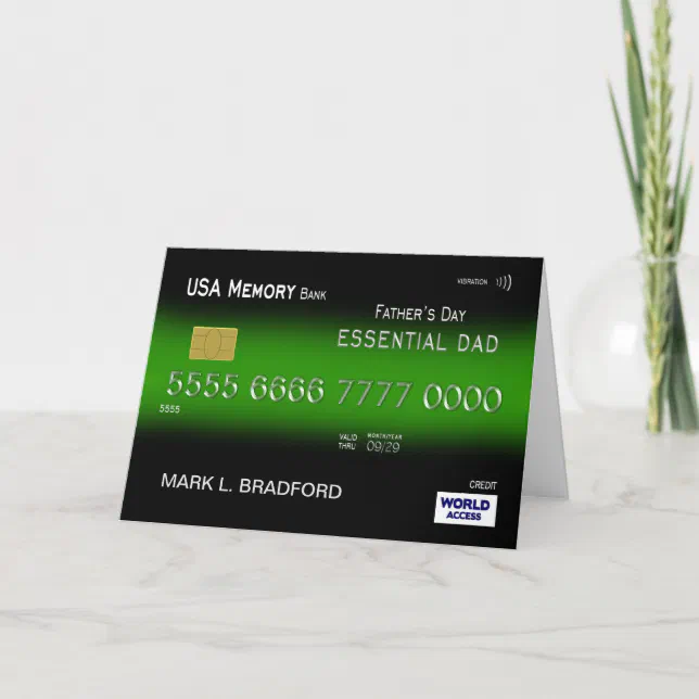 Father's Day, Essential Dad, Credit Card, Green Card | Zazzle