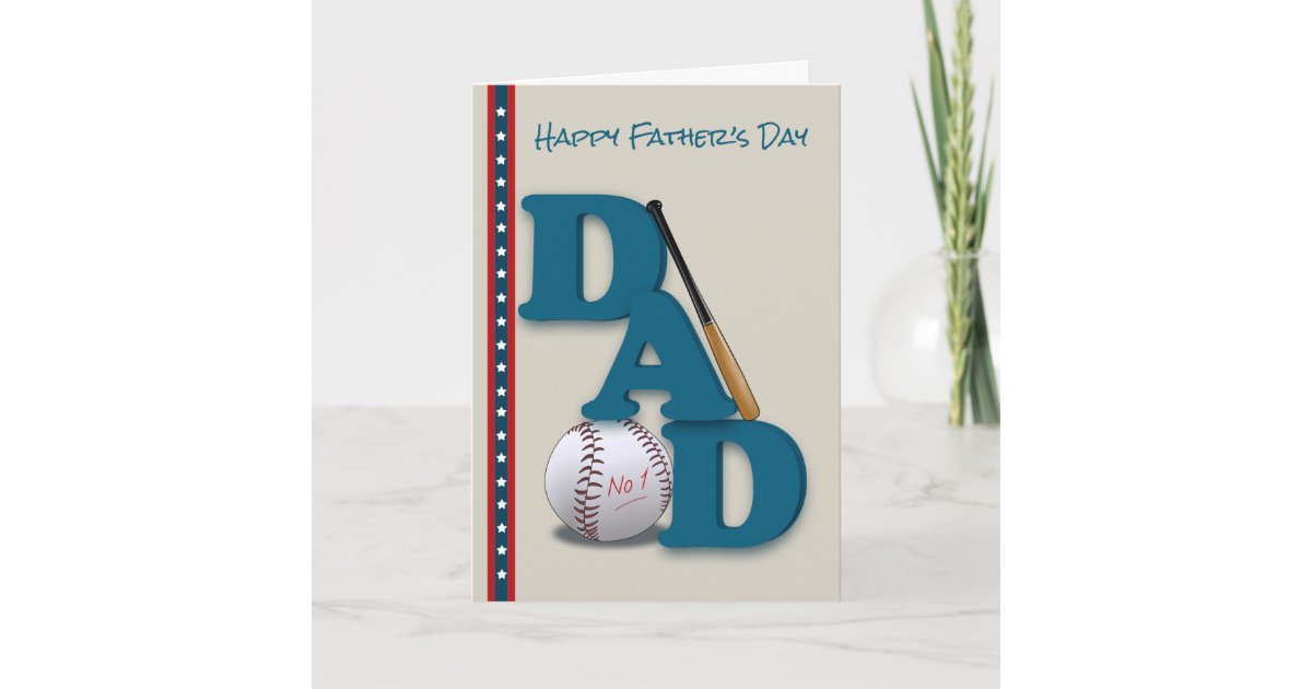 Father's Day for Dad Baseball Theme No.1 Dad Card | Zazzle