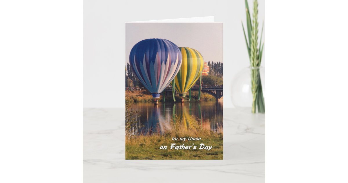 Father's Day for Uncle Hot Air Balloons Splash Card | Zazzle