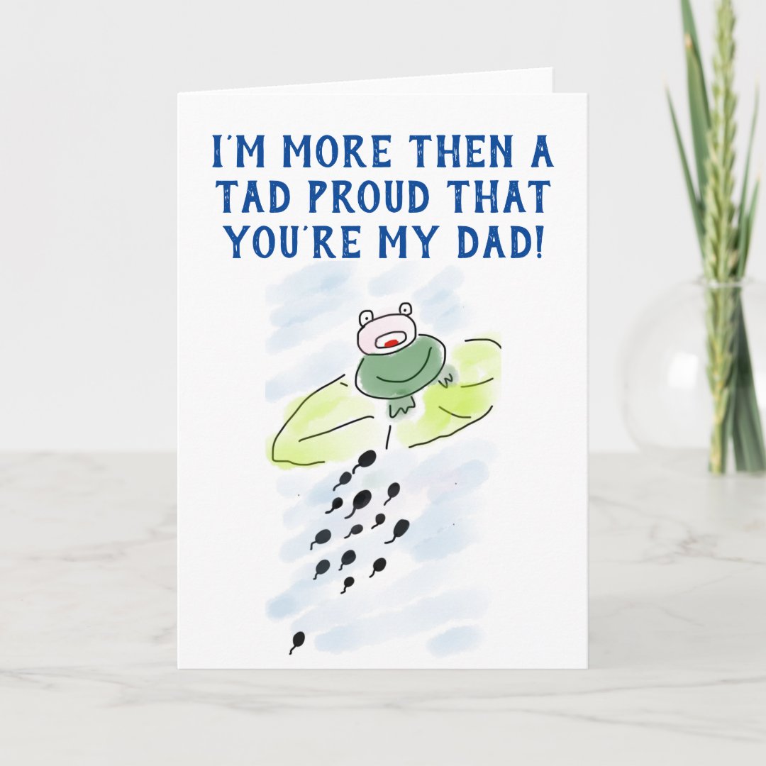 Father's Day from Son Daughter Tadpole Frog Cute Card | Zazzle