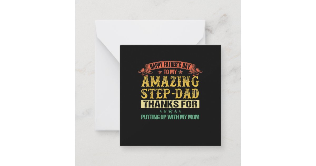 Father's Day | Happy Father's Day To Step Dad Note Card | Zazzle