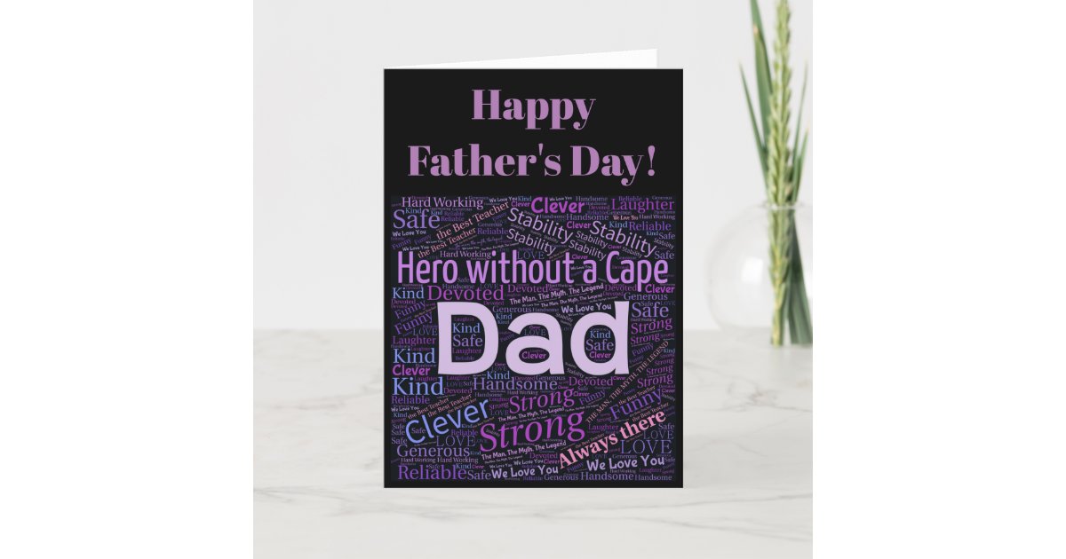 Father's Day Hero Dad Holiday Card | Zazzle
