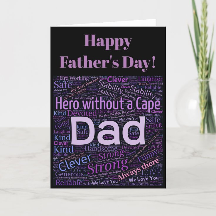 Father's Day Hero Dad Holiday Card | Zazzle