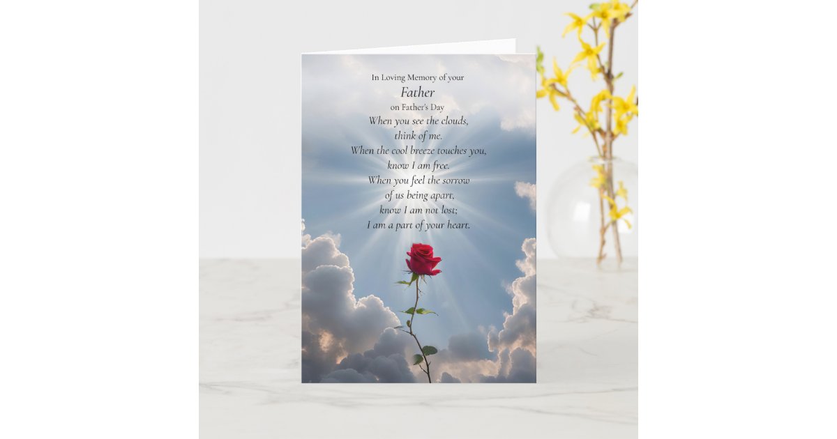 Fathers Day Memorial In Remembrance of your Father Card | Zazzle
