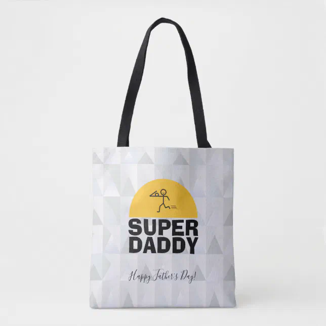 Father's Day Modern Design "SUPER DAD" Trendy Tote Bag | Zazzle
