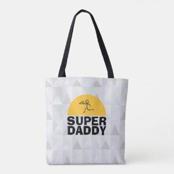 Father's Day Modern Design "SUPER DAD" Trendy Tote Bag | Zazzle