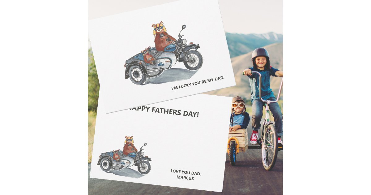 Father's Day Motorcycle with Sidecar Bears | Zazzle