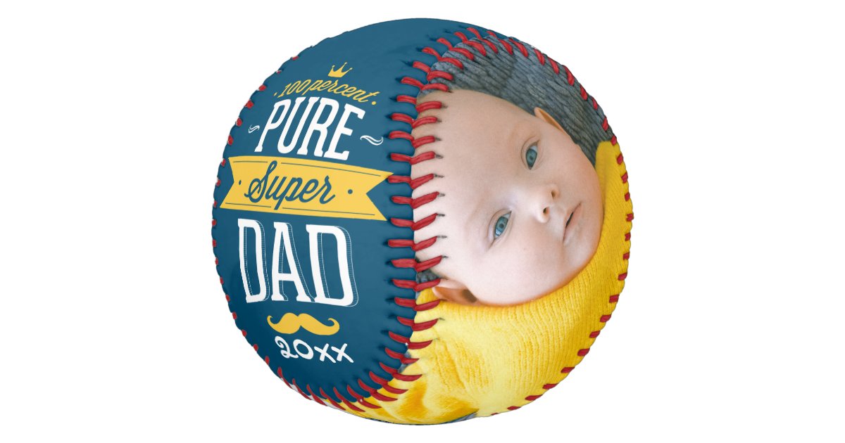 Fathers Day Personalized Pure Super Dad Softball | Zazzle