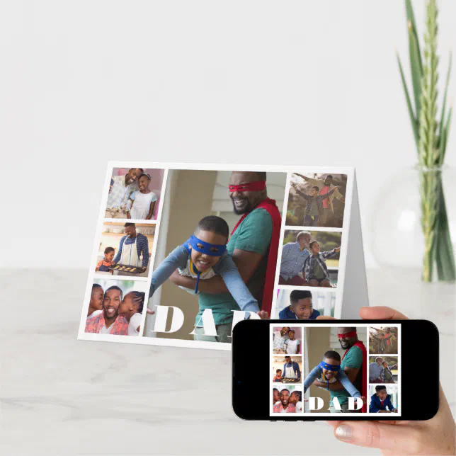 Father's Day Photo Collage Dad Card | Zazzle