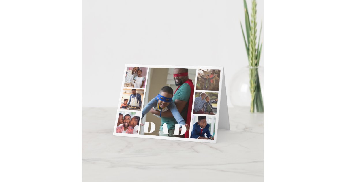 Father's Day Photo Collage Dad Card | Zazzle