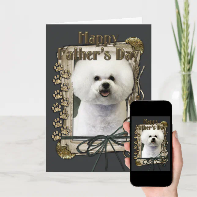Fathers Day - Stone Paws - Bichon Frise Card | Zazzle