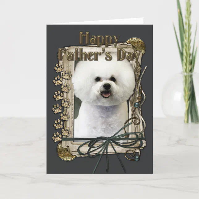 Fathers Day - Stone Paws - Bichon Frise Card | Zazzle