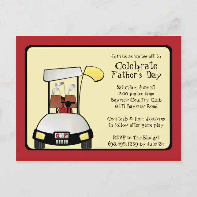 Father's Day Tee Off Invitation | Zazzle