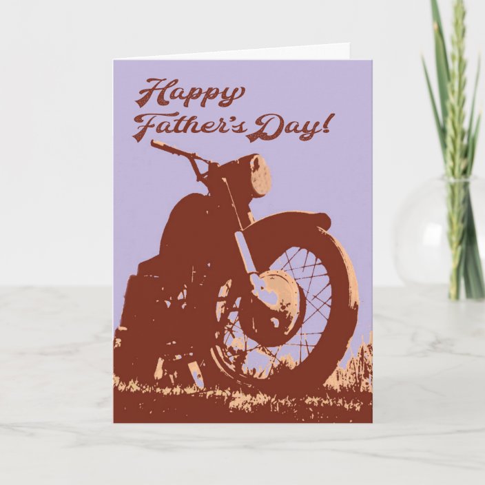 Father's Day with Pop Art Motorcycle for Biker Dad Card | Zazzle.com