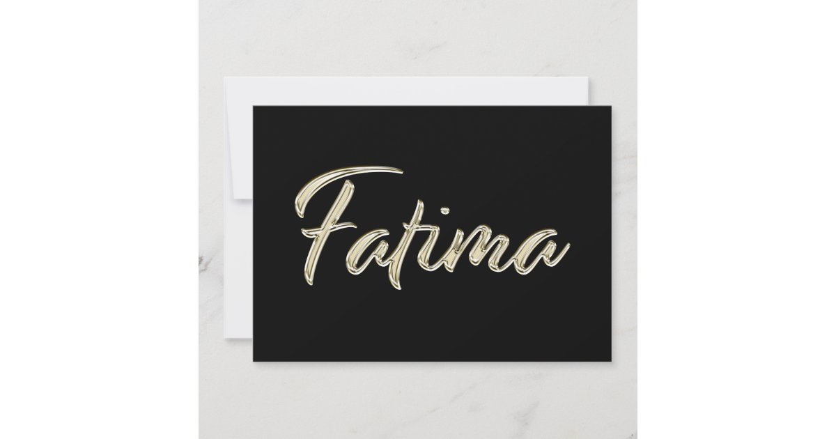 Fatima white gold Handwriting Card | Zazzle