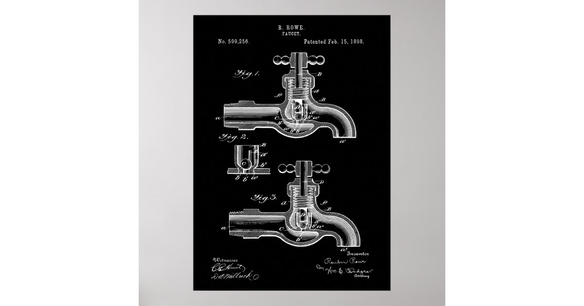 Faucet Patent Poster | Zazzle