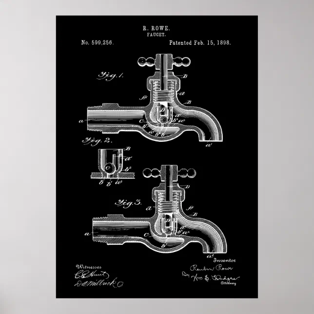 Faucet Patent Poster | Zazzle