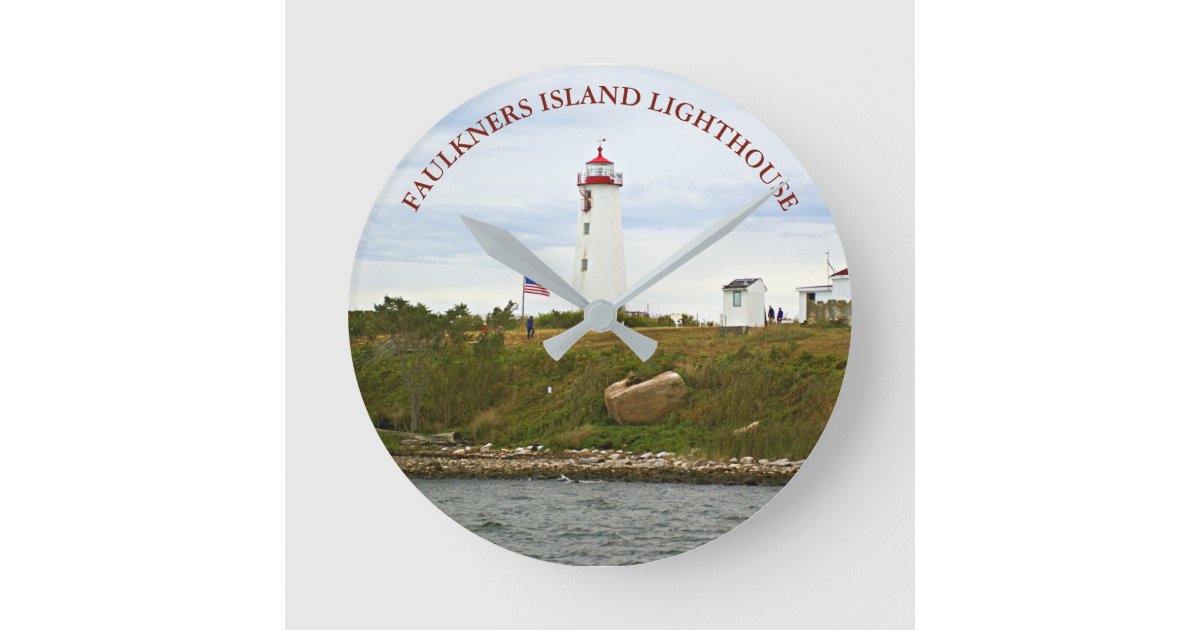 Faulkners Island Lighthouse, CT Wall Clock | Zazzle
