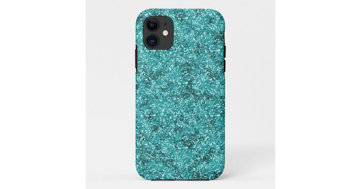 Faux Aqua Blue Glitter Case-Mate iPhone Case | Zazzle