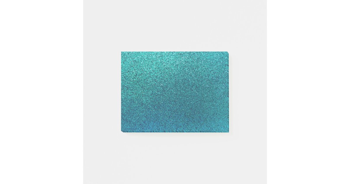 Faux Aqua Teal Turquoise Blue Glitter Background Post-it Notes | Zazzle