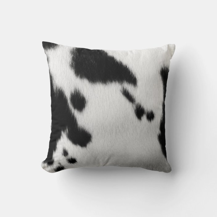 Faux Black and White Cow Hide. Throw Pillow | Zazzle.com