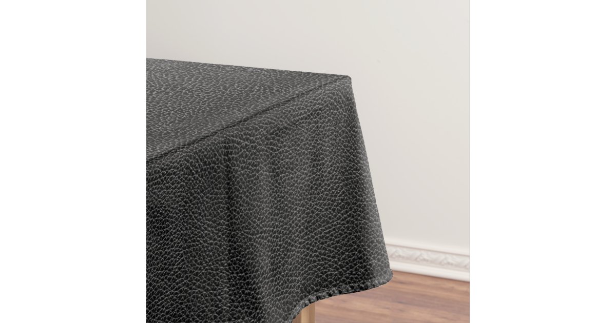 Faux Black Leather Tablecloth | Zazzle