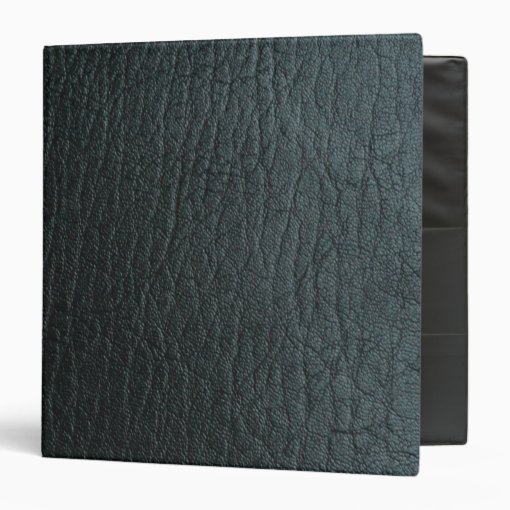 Faux Black Leather Texture 3 Ring Binder | Zazzle