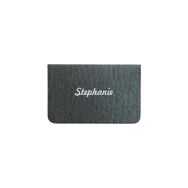 Faux Black Leather Texture Card Holder | Zazzle