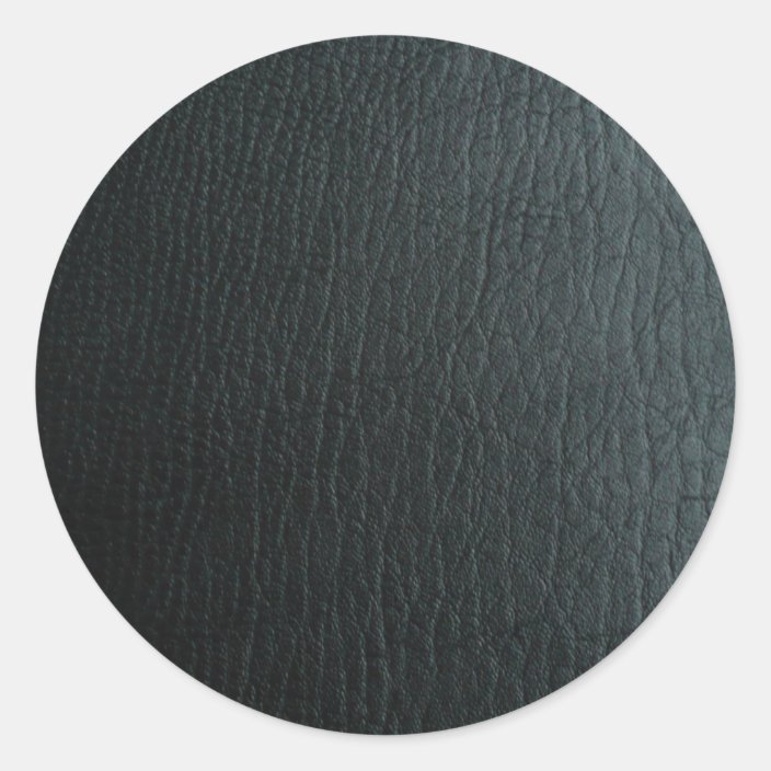 Faux Black Leather Texture Classic Round Sticker | Zazzle.com