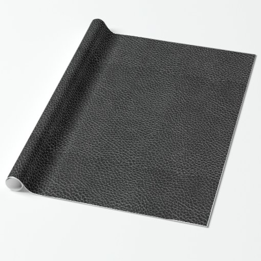 Faux Black Leather Wrapping Paper | Zazzle