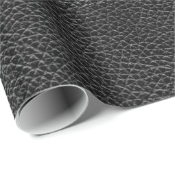 Faux Black Leather Wrapping Paper | Zazzle