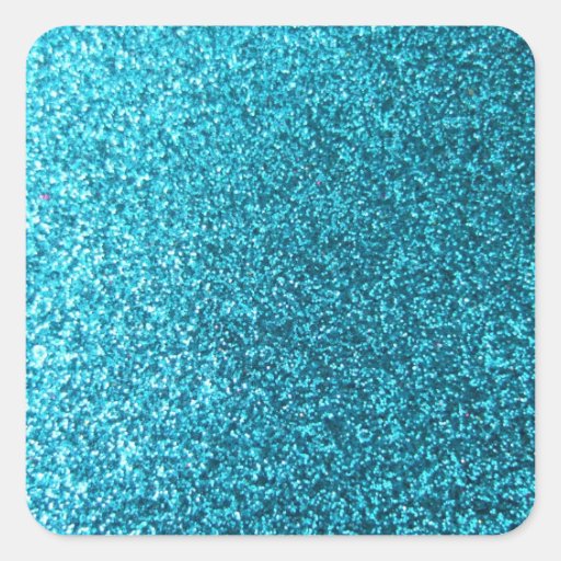 Faux Blue Glitter Square Sticker | Zazzle