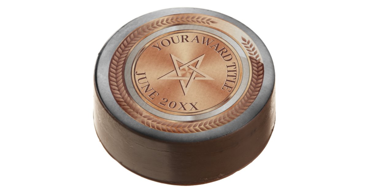 Faux bronze medal star universal recognition award chocolate covered ...