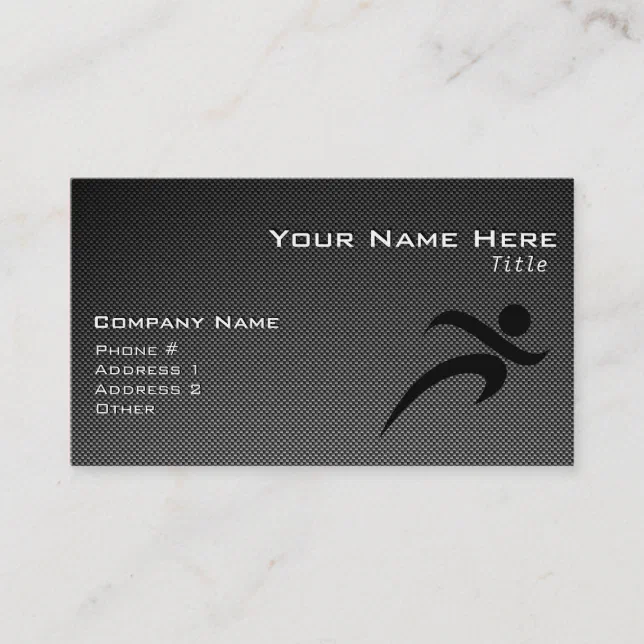 Faux Carbon Fiber; Running Business Card | Zazzle